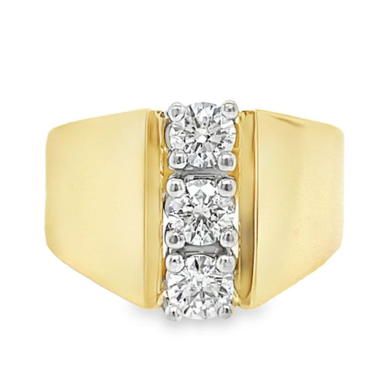 Vertical 3 stone diamond ring store