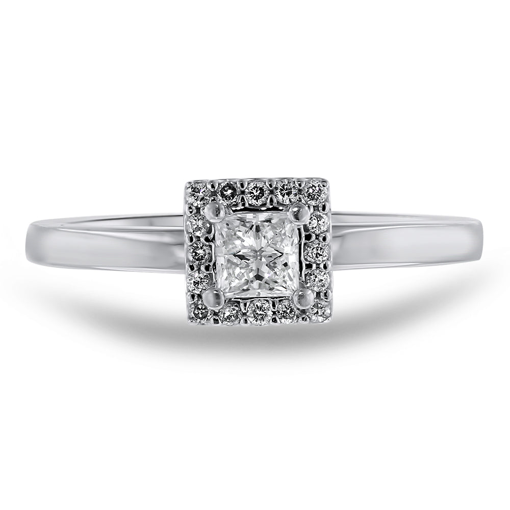 Princess Cut Halo Ring